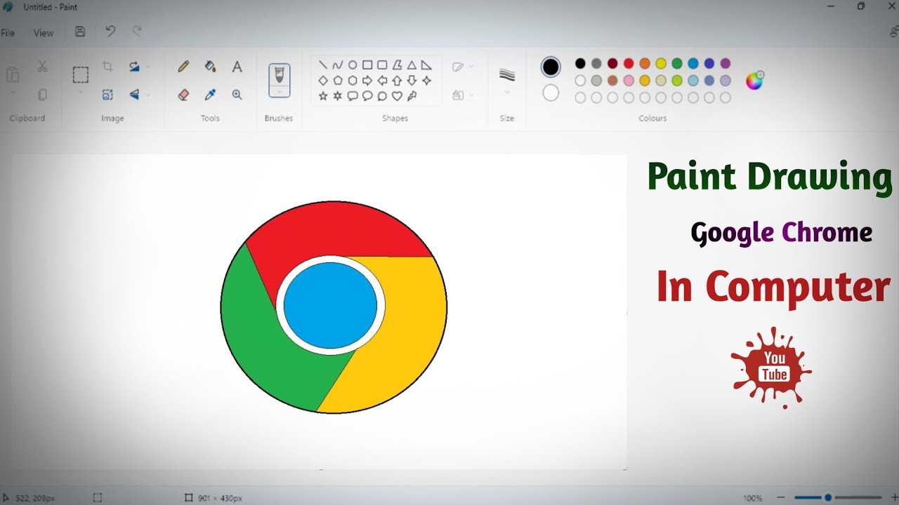 How to Draw a Google Chrome in Your Computer Using Ms Paint ...