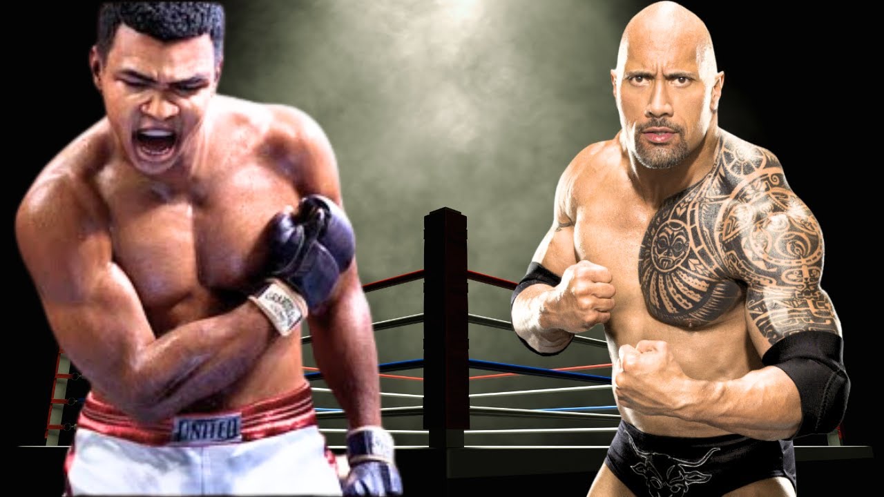 FIRST TIME IN WWE - Muhammad Ali vs The Rock - YouTube