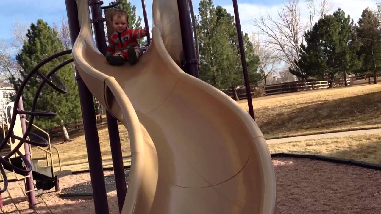 Edward down the really big slide - YouTube