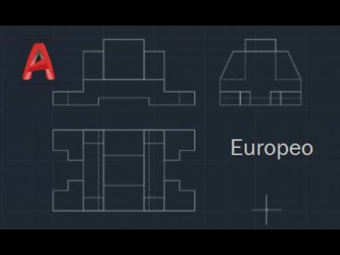 Autocad Dibujo 2D plano estándar. Proyección primer ángulo (europeo ...