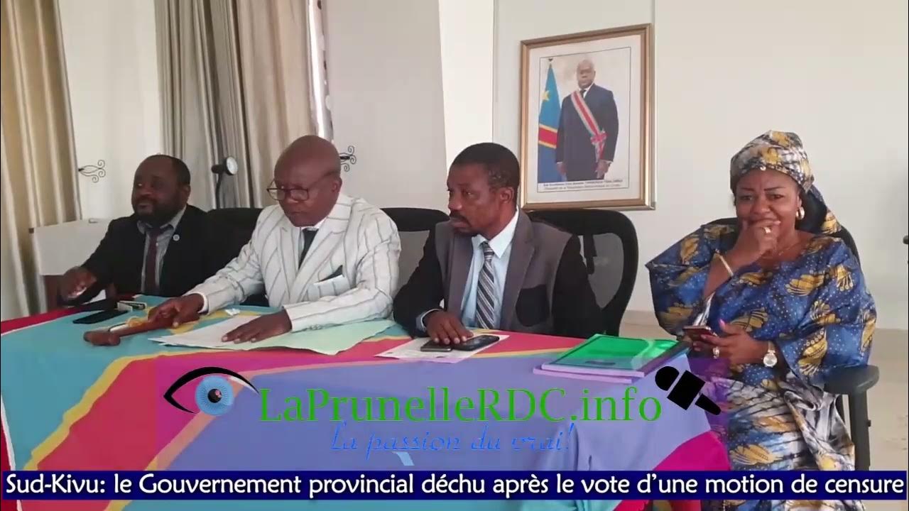 Sud-Kivu: le Gouvernement provincial destitué après le vote d'une motion de censure - YouTube