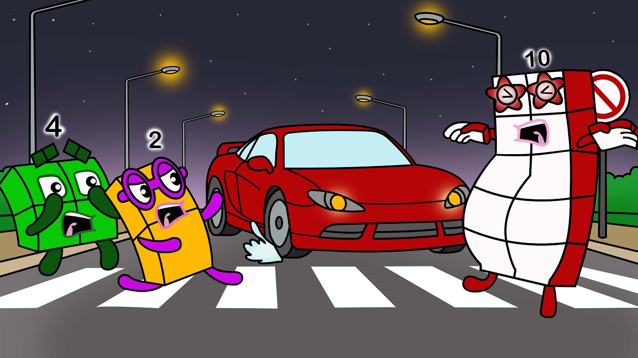 Numberblock 10’s Careless Crossing Almost Ends Badly - Numberblocks ...