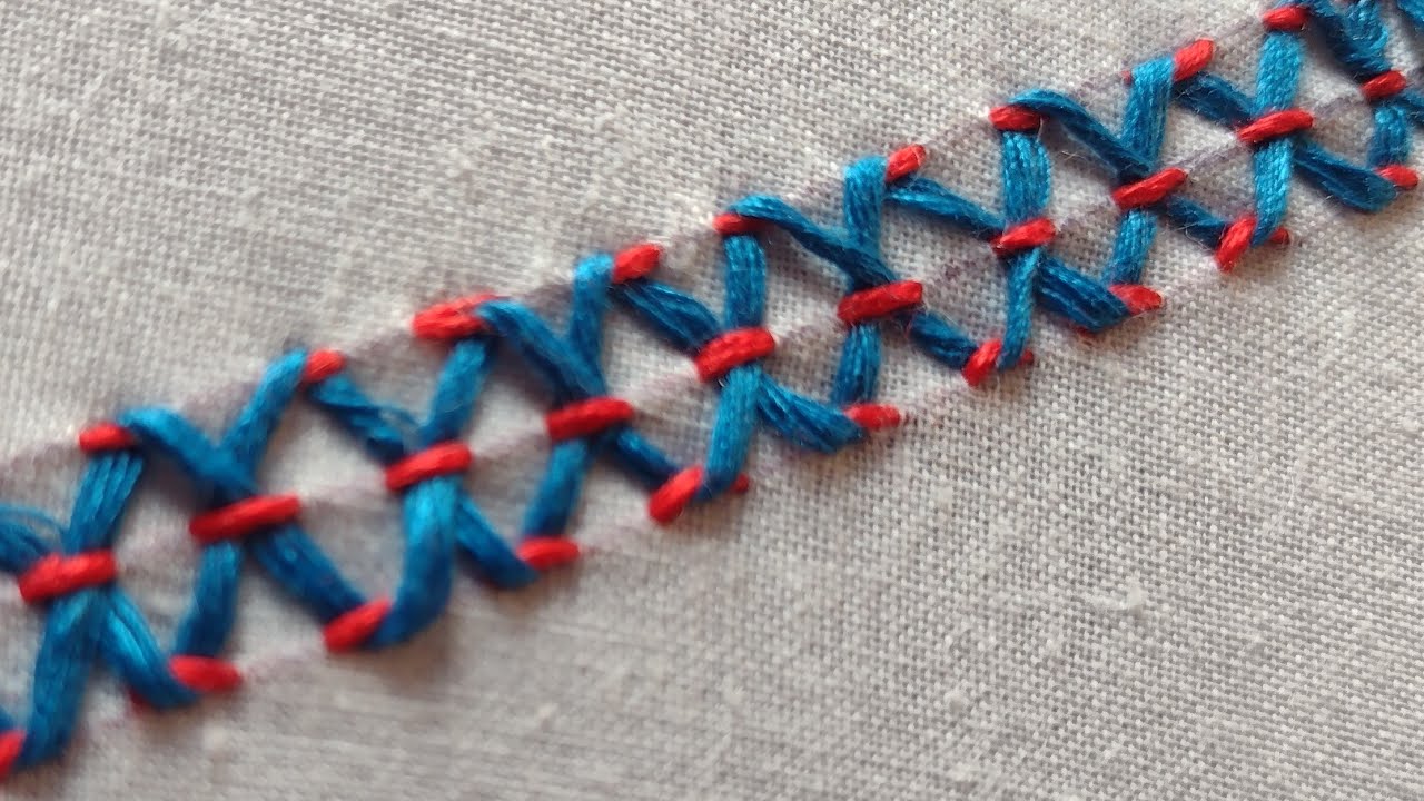 Wow amazing😲hand embroidery stitching || latest border design || noksi ...