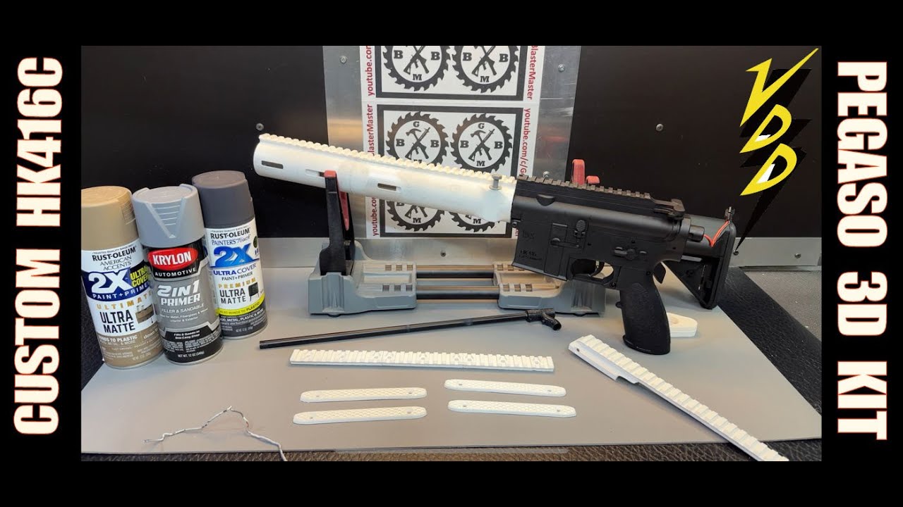 Custom Gel Ball Blaster Build - VDD Toys HK416C to PEGASO Long Barrel ...