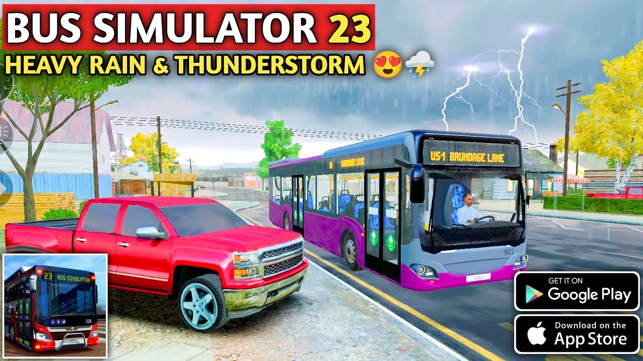 🛣️⛈️HEAVY RAIN & THUNDERSTORM In Bus Simulator 23 By Ovilex Software | Bus Simulator Gameplay🚌 ...