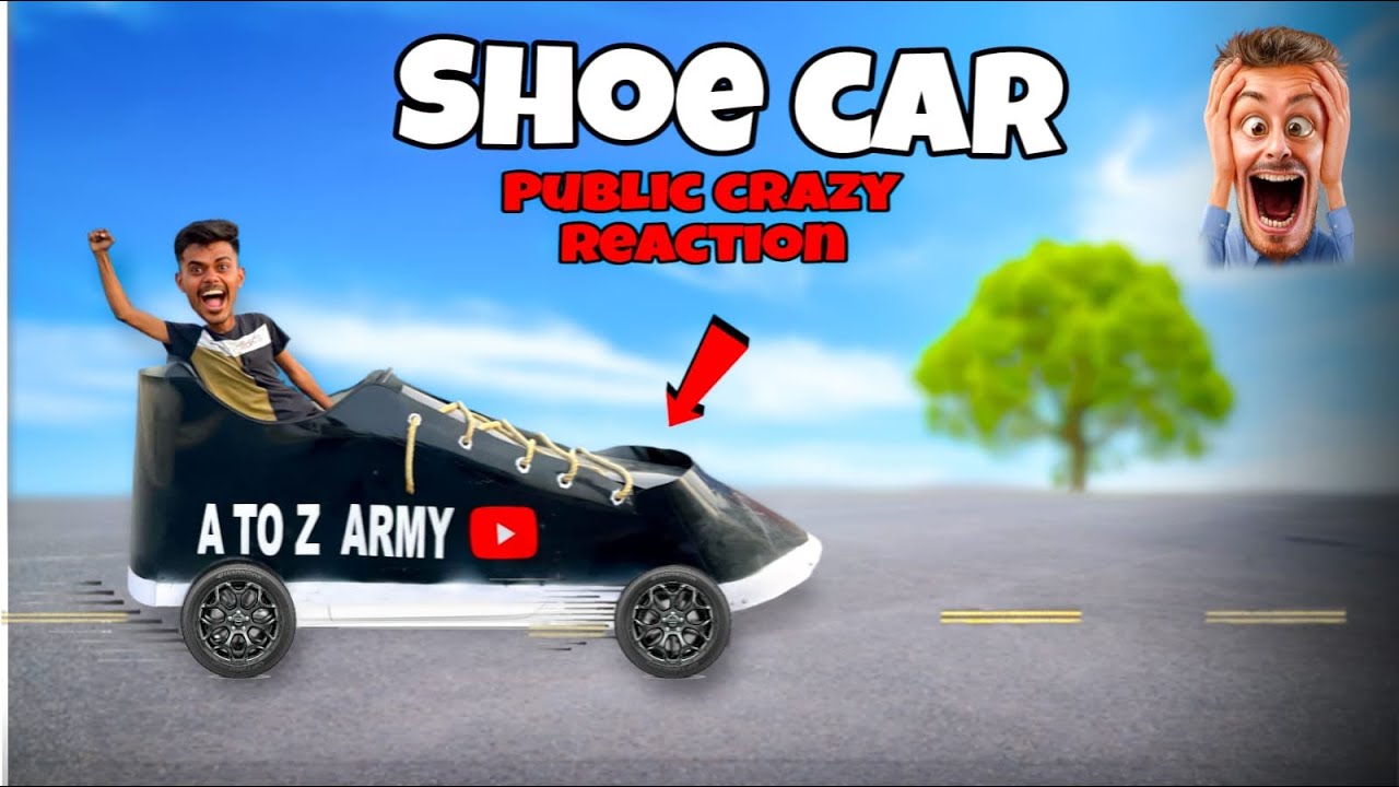 WORLDS FIRST SHOES CAR 😱 OUR 👞SHOE CAR IN PUBLIC 🤯 CRAZY REACTION 🤯 # ...