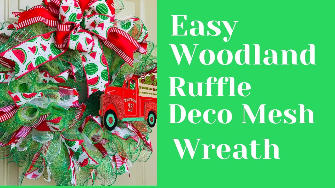 EASY WOODLAND RUFFLE WREATH TUTORIAL LESS FRAYING - YouTube