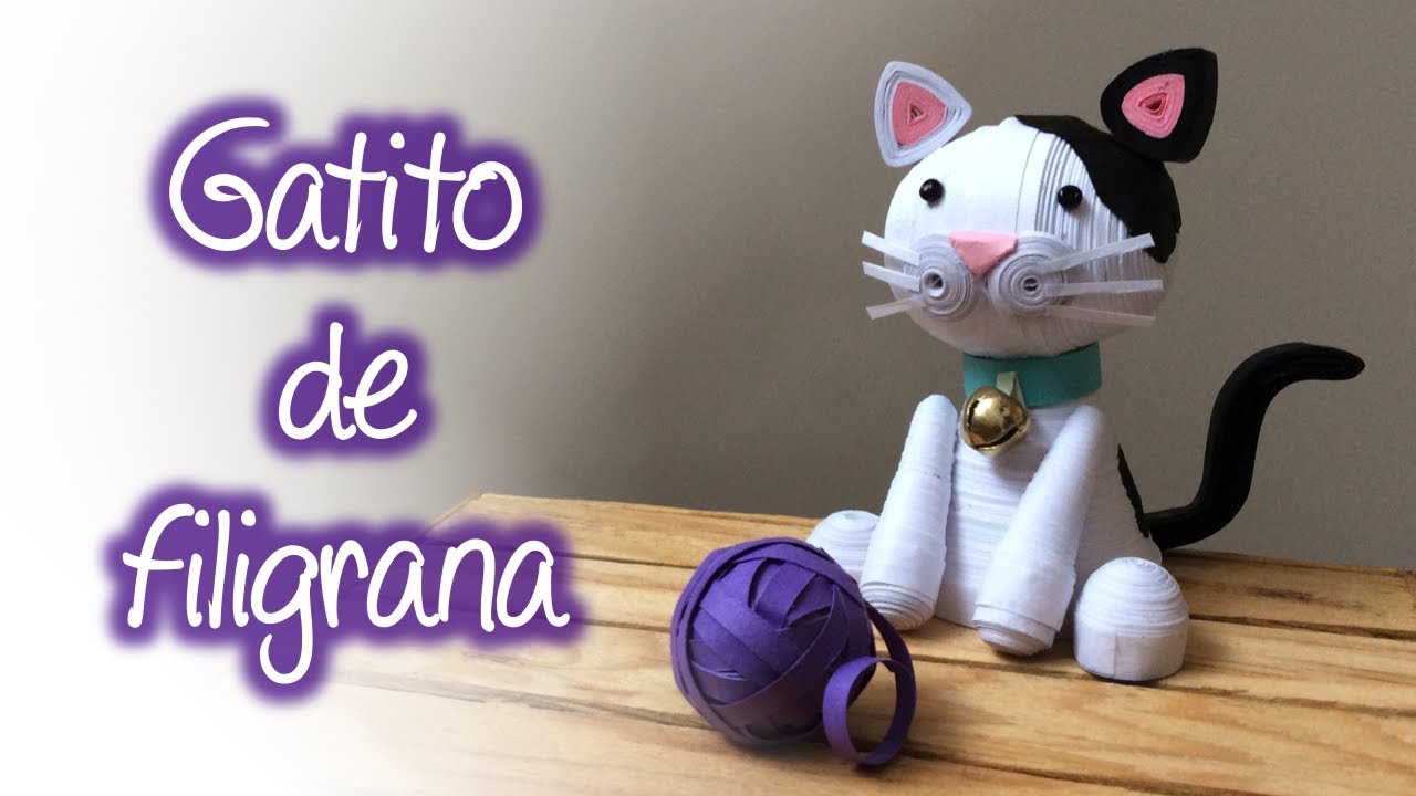 Gatito de filigrana, Quilling little cat - YouTube