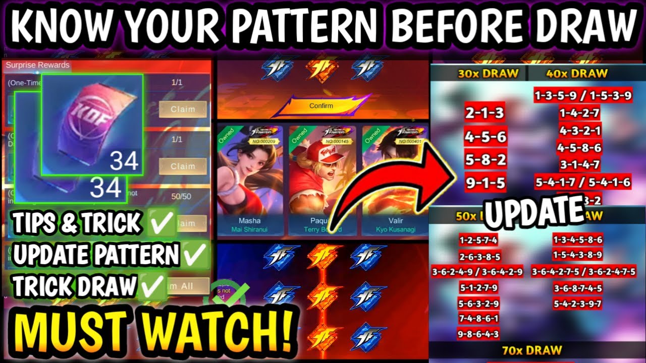 UPDATE!! ALL KOF BINGO PATTERN 2024 | FIND YOUR PATTERN HERE (TRICK ...