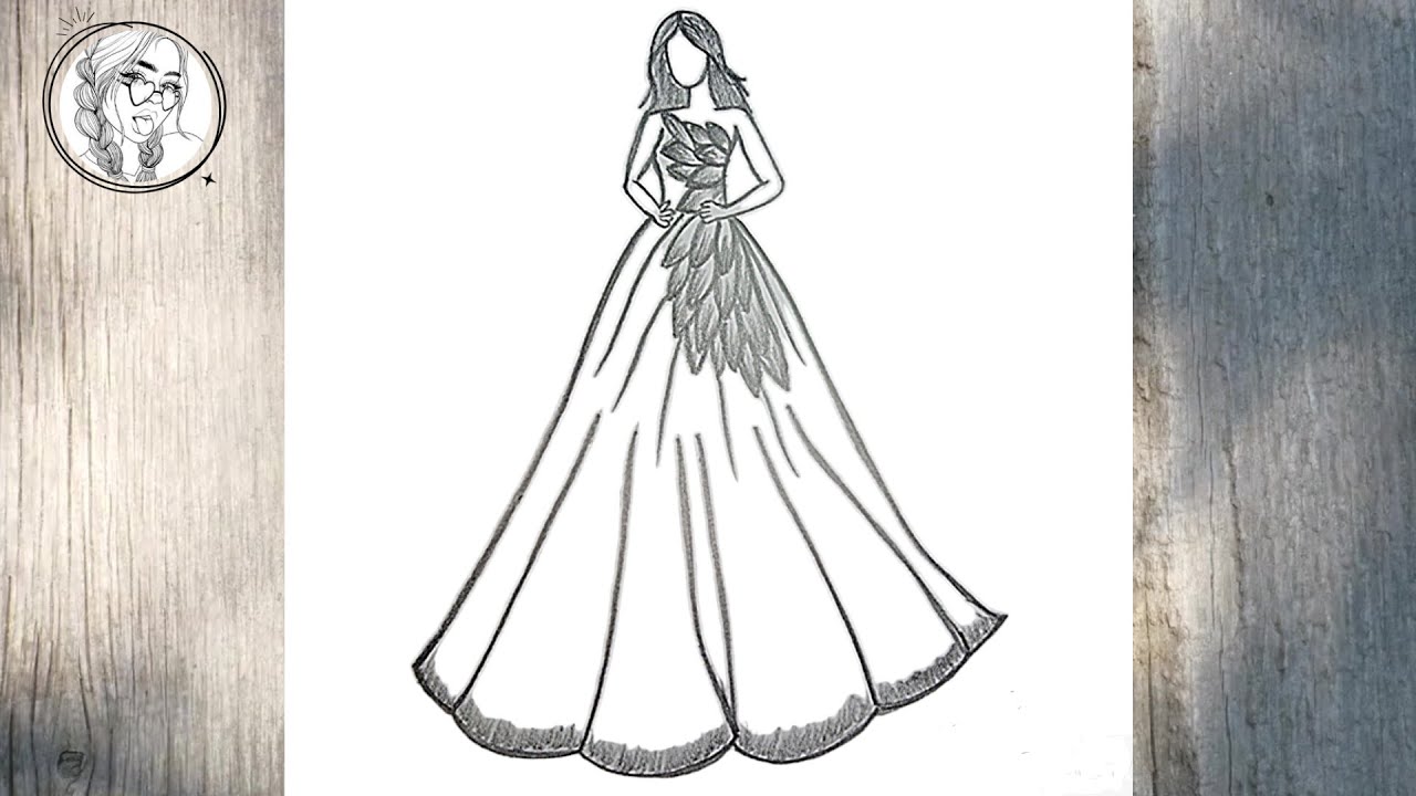 How to draw a girl in beautiful frock || Pencil sketch tutorial for ...