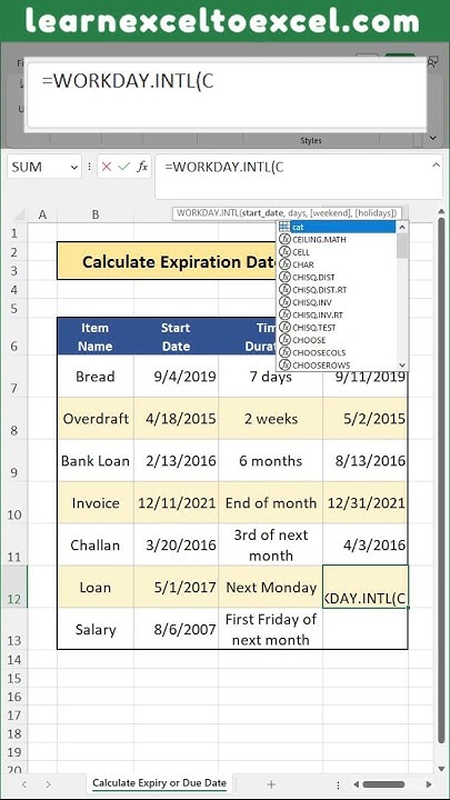 Excel Pro Trick: Excel Formula to Calculate Expiry Date or Due Date in Excel - How To Tutorial ...