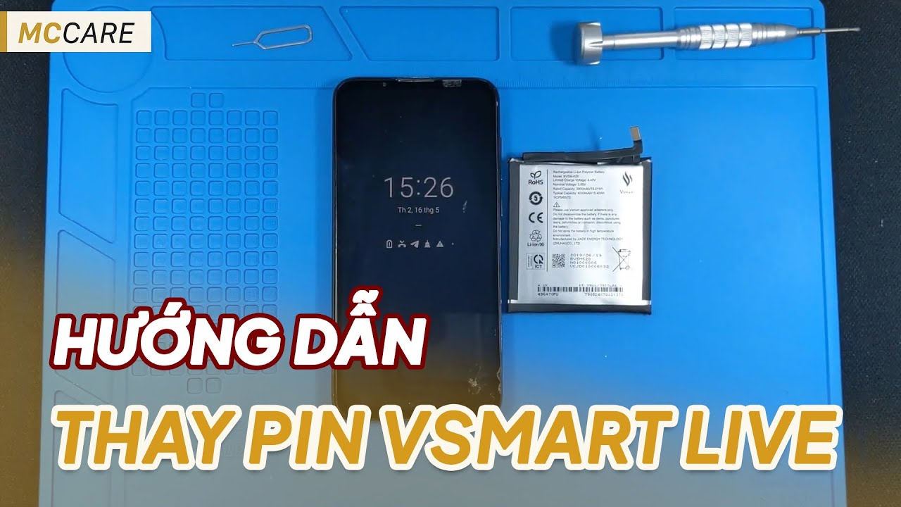 Hướng dẫn thay pin Vsmart Live - YouTube