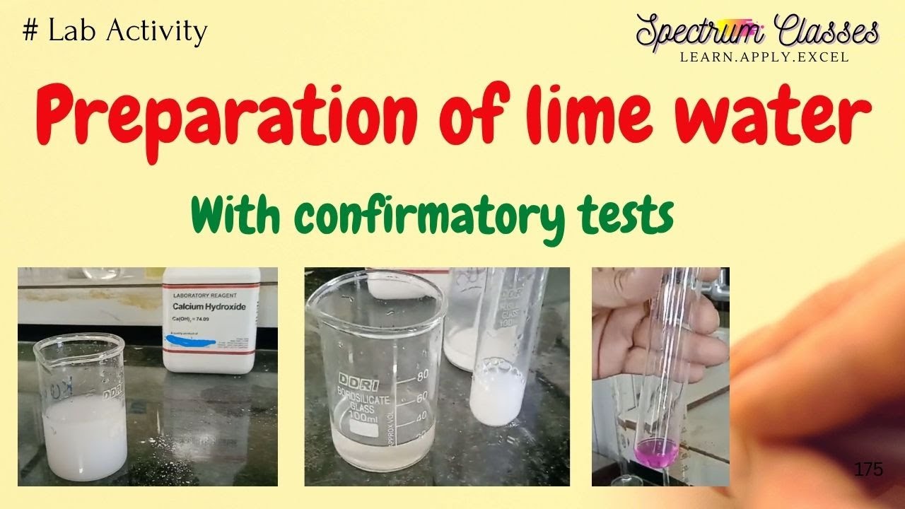 Preparation of Lime water with confirmatory test| Lime water for acidic ...