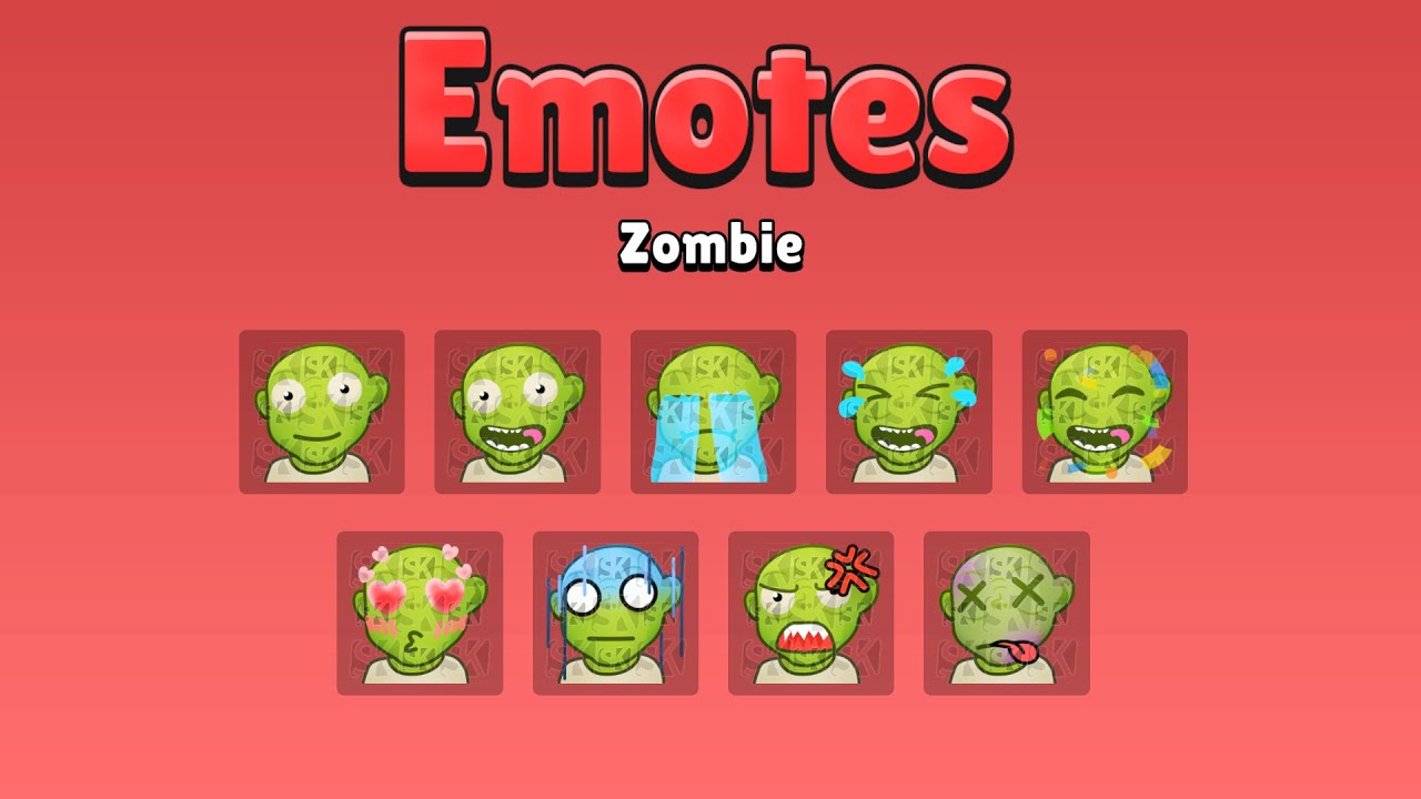 Zombie Emotes - zombie - cute - person - human - emojis - expressions ...