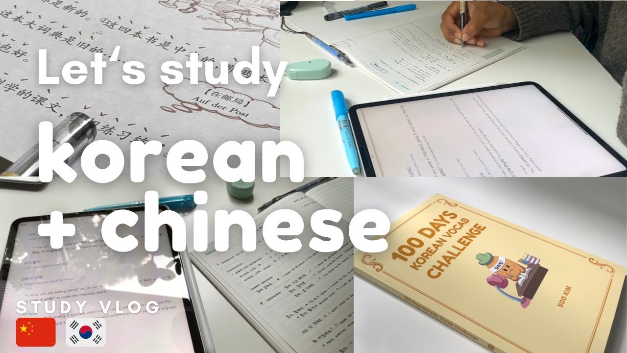 How I self-study Chinese and Korean | study vlog - YouTube
