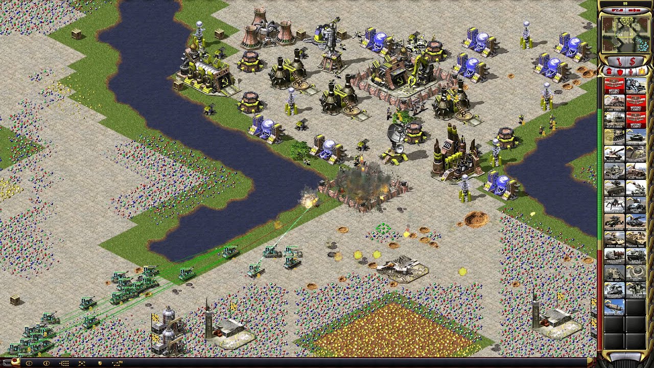 Red Alert 2 30 Super Lasher Tanks Super Strong 1 vs 5 Hard AI - YouTube