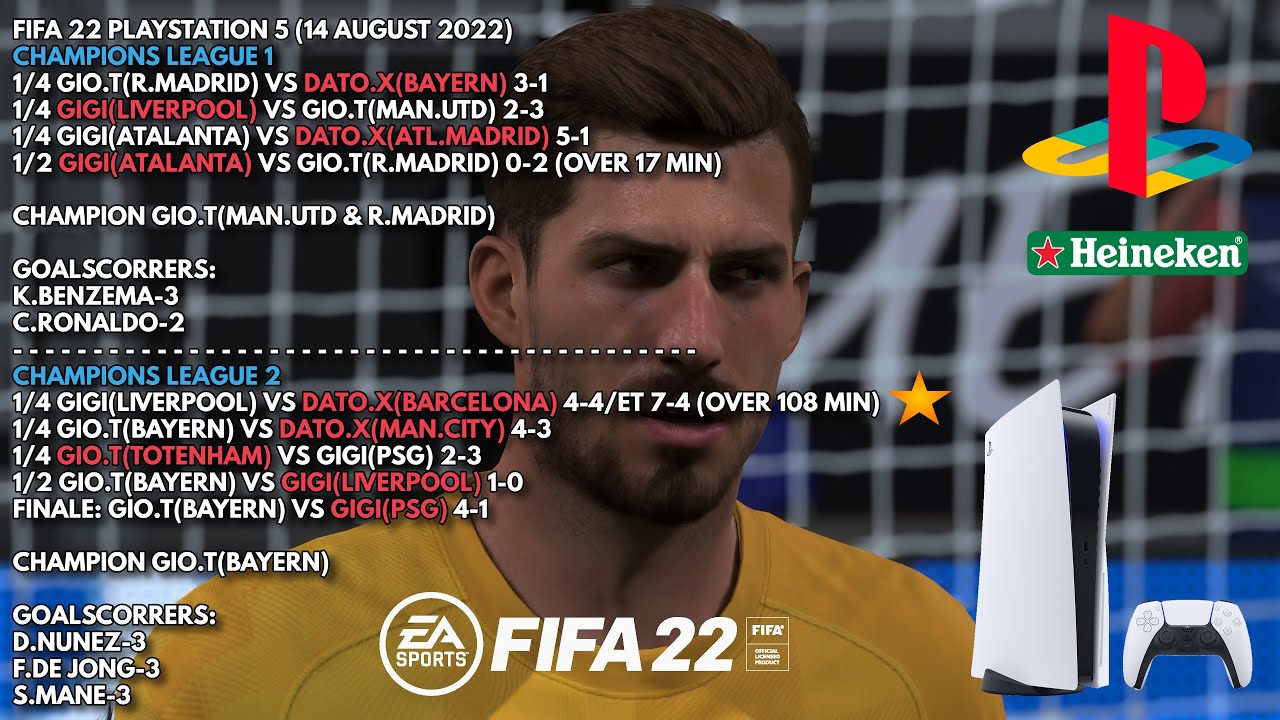 🏆14 AUGUST 2022🏆FIFA 22 UCL (GIGI/GIO.T/DATO.X) [1080P PLAYSTATION 5 ...