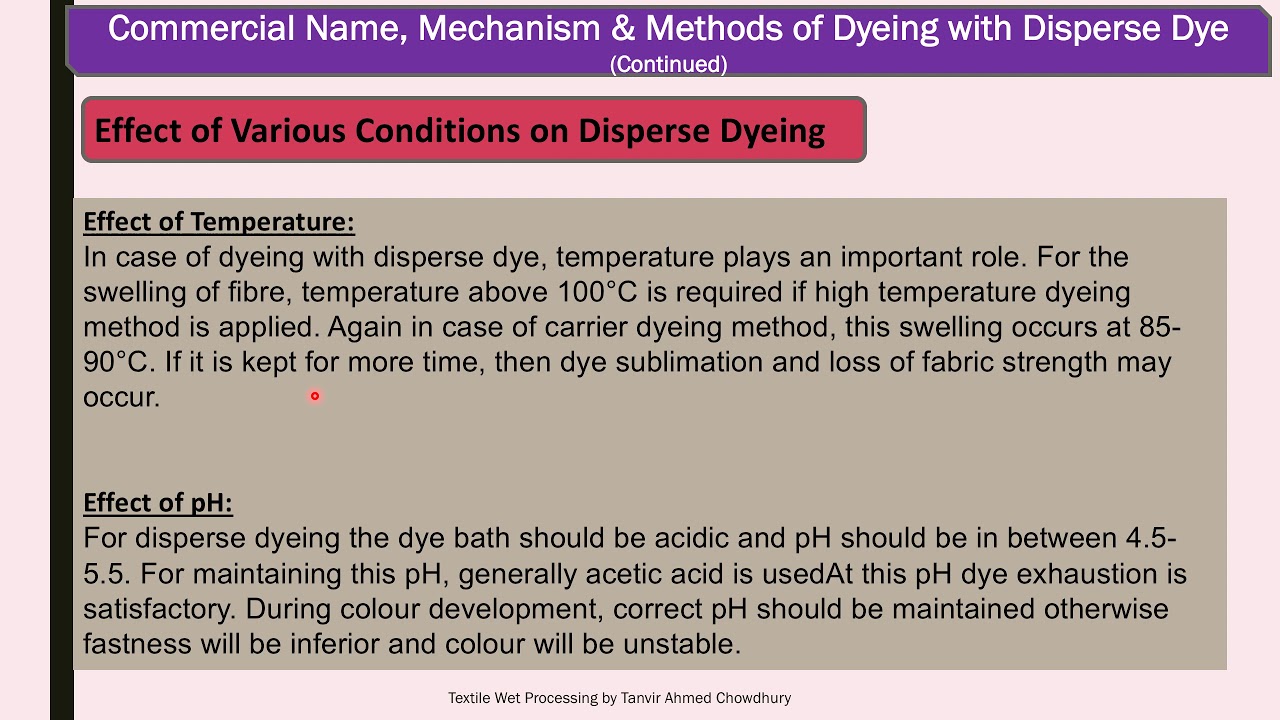 Textile Wet Processing-2_L-22: Mechanism of Dyeing with Disperse Dye ...