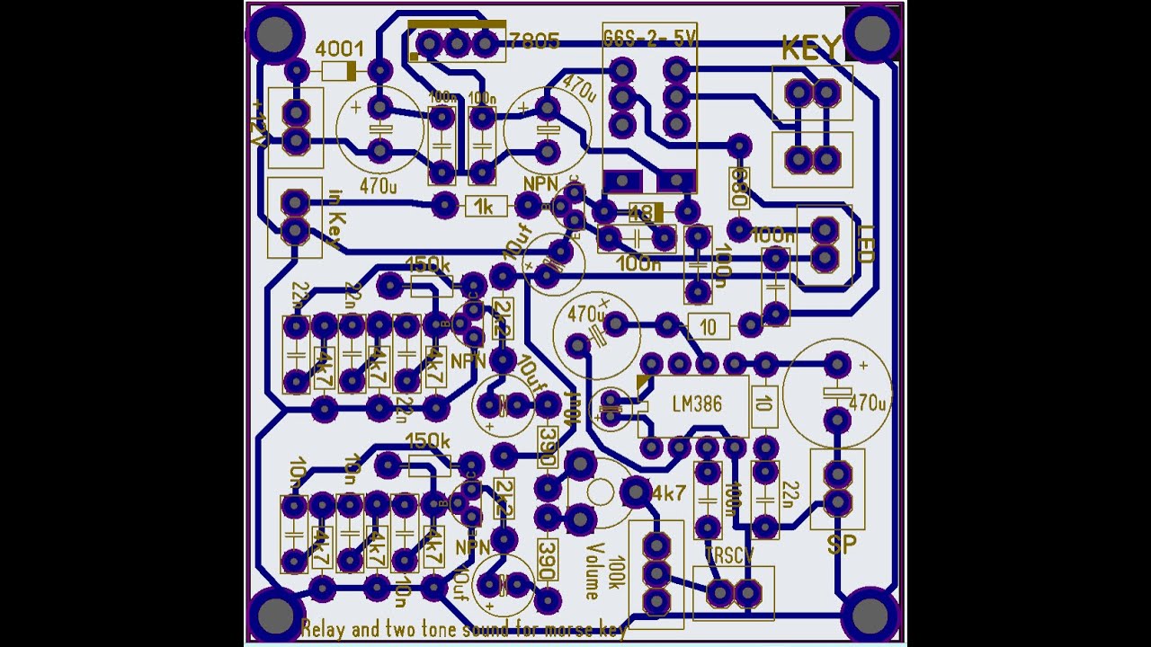Universal Plate for Morse Keyer +2 tone sinus generator, Relay output ...