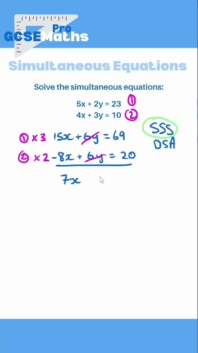 Linear Simultaneous Equations - Elimination Method #maths #gcse #algebra #solve #revision # ...