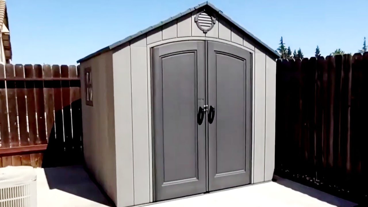 Lifetime Outdoor Shed Model 60354 Assembly - YouTube