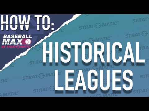 How To Baseball Max: Historical Leagues - YouTube