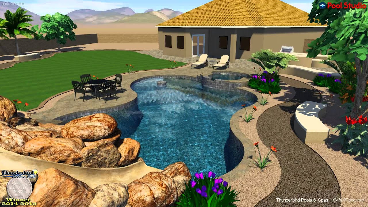Bailey Pool & Spa Project w Grotto and Slide - YouTube