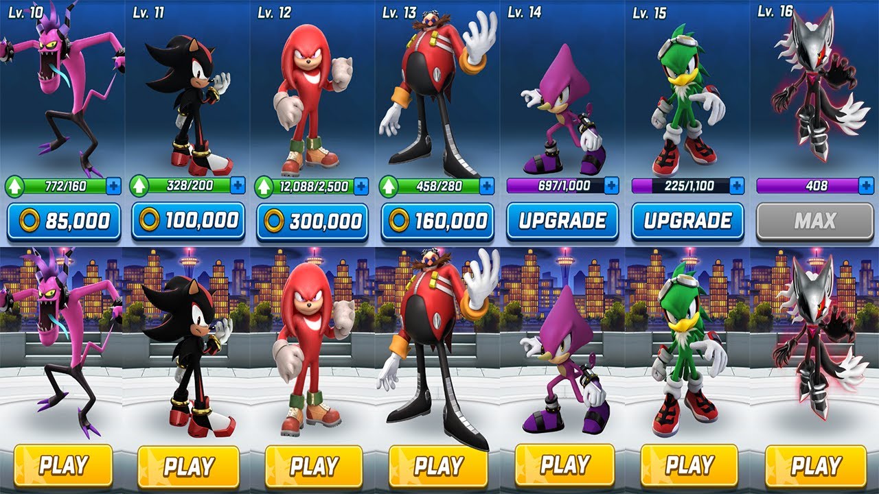 Sonic Forces Speed Battle - Runners Level 10 to 16 - All Characters ...