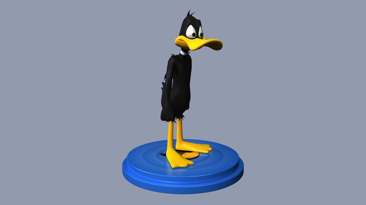 Daffy Duck 3D Model Turntable - YouTube