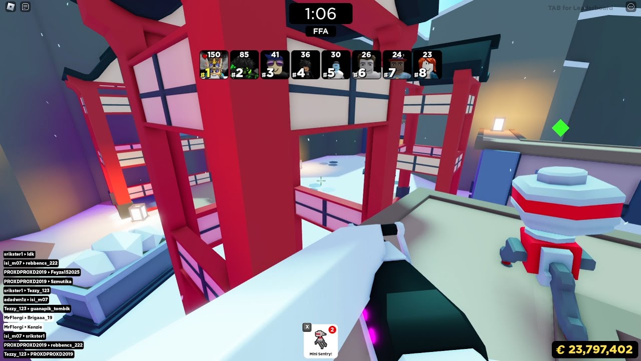 High Tech Minigun + Mini Sentry VS Hacker 🤨 (Roblox Big Paintball ...