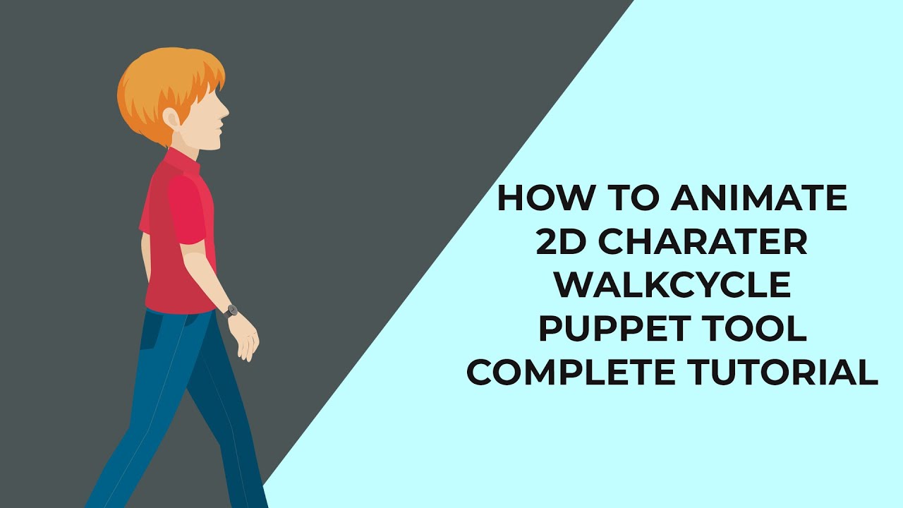 How to animate 2D character walk cycle with puppet Tool in After effect ...