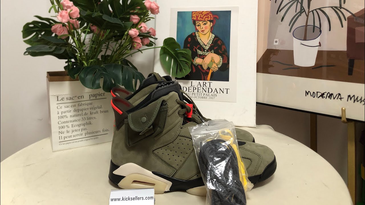 TRAVIS SCOTT X AJ6 MEDIUM OLIVE - YouTube