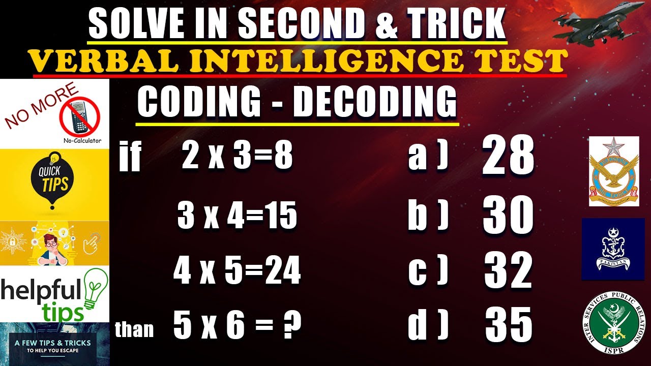 Coding - Decoding - Verbal Intelligence Test - Pak Army - Navy ...