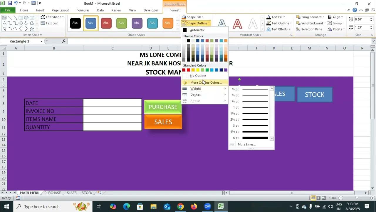 stock management in excel part 1 - YouTube