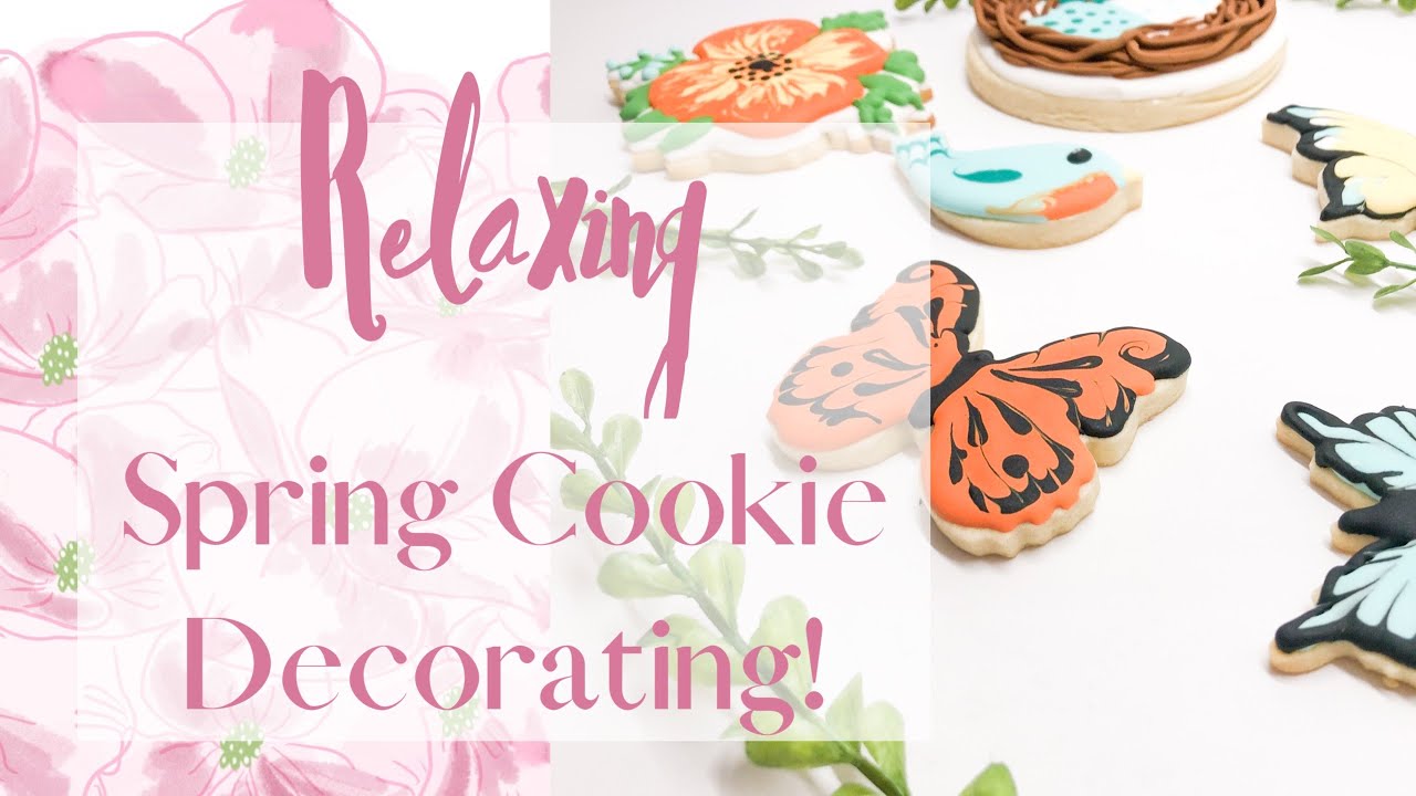 Spring Royal Icing Sugar Cookie Decorating| Relaxing Cookie Decorating ...