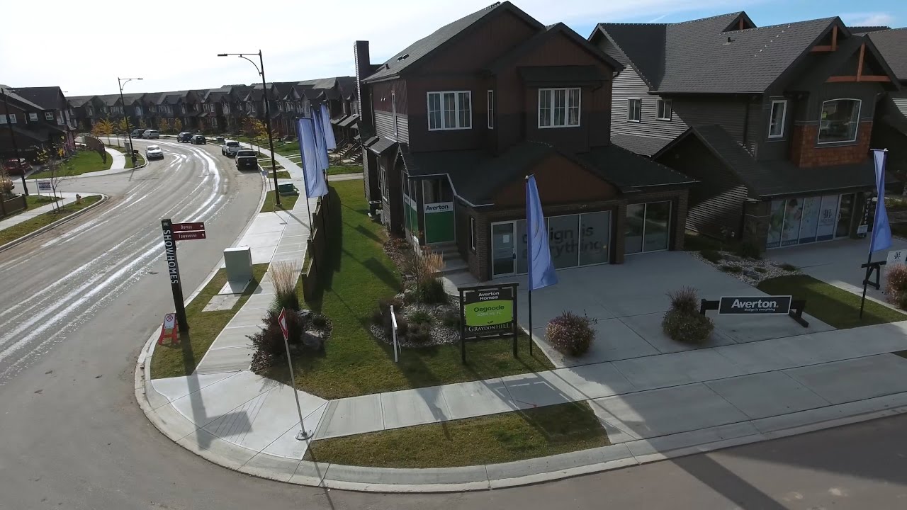 Graydon Aerial of the 1303 Graydon Hill Way Edmonton, AB Showhome - YouTube