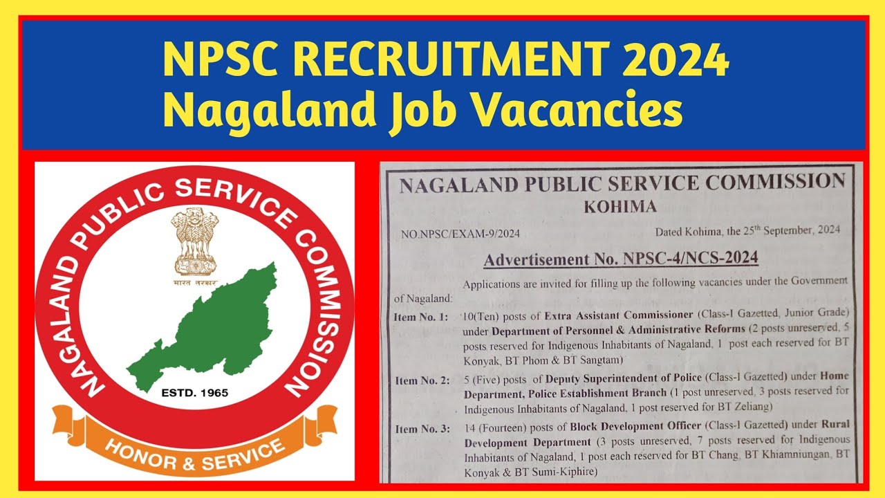 Npsc recruitment 2024 | Npsc recruitment vacancies | Nagaland latest ...