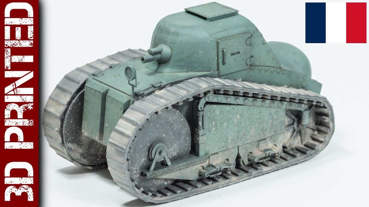 Peugeot Char 1918 - WWI French prototype tank (3D printed with Halot Mage Pro) - YouTube