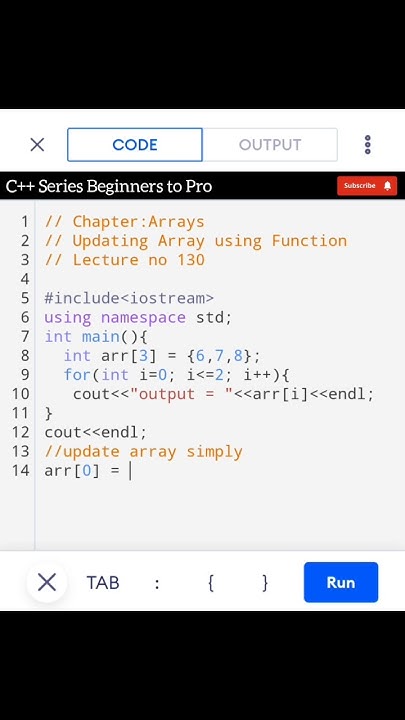 C++ Series|Lecture no 130|"Use of function in Arrays'updating" #Coding C++ #Programming #C++ ...