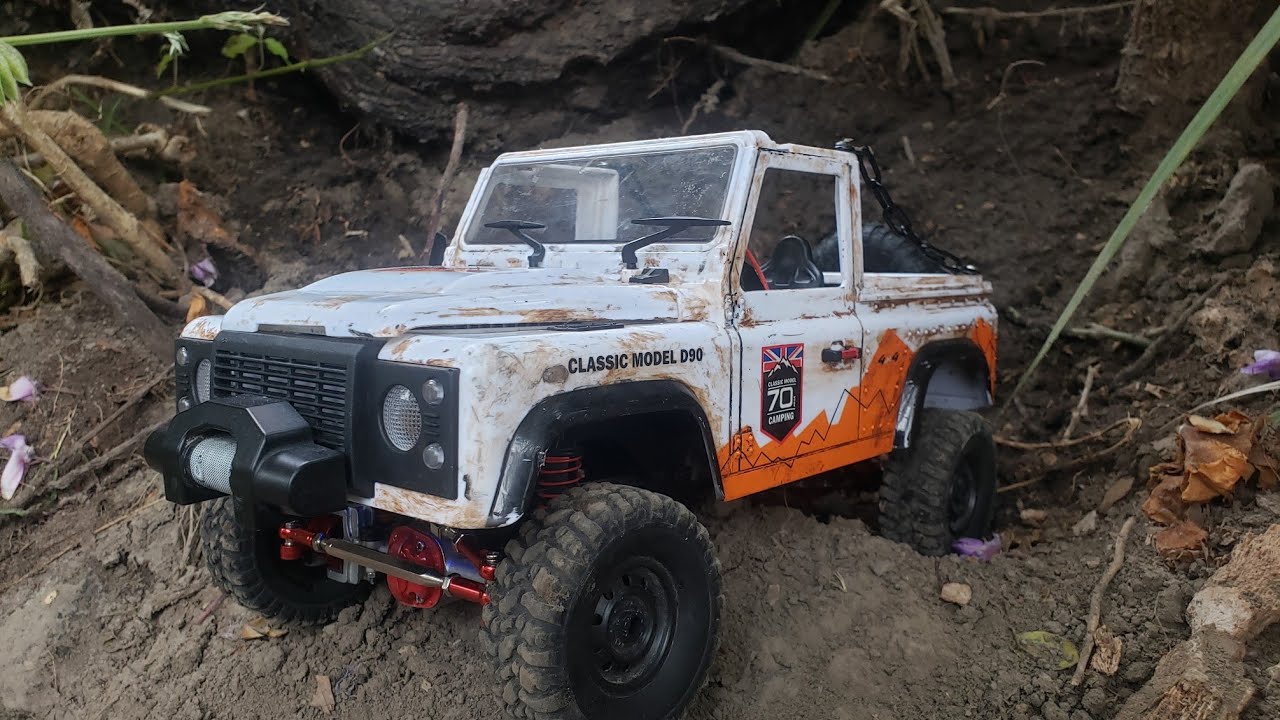 mn90 defender rc Crawler test - YouTube