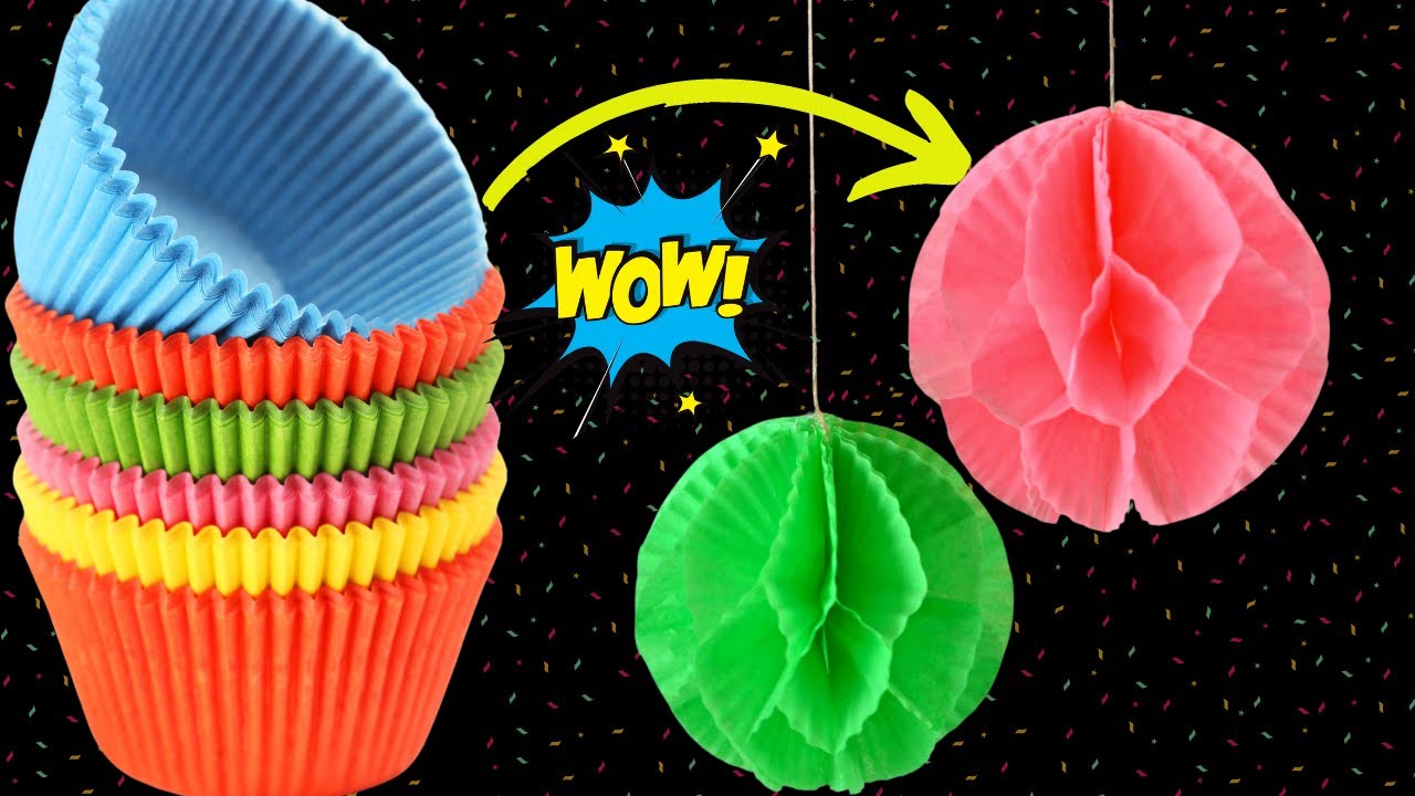 INCREDIBLE !! Look what I did with cupcake liners | Quick party decor ...