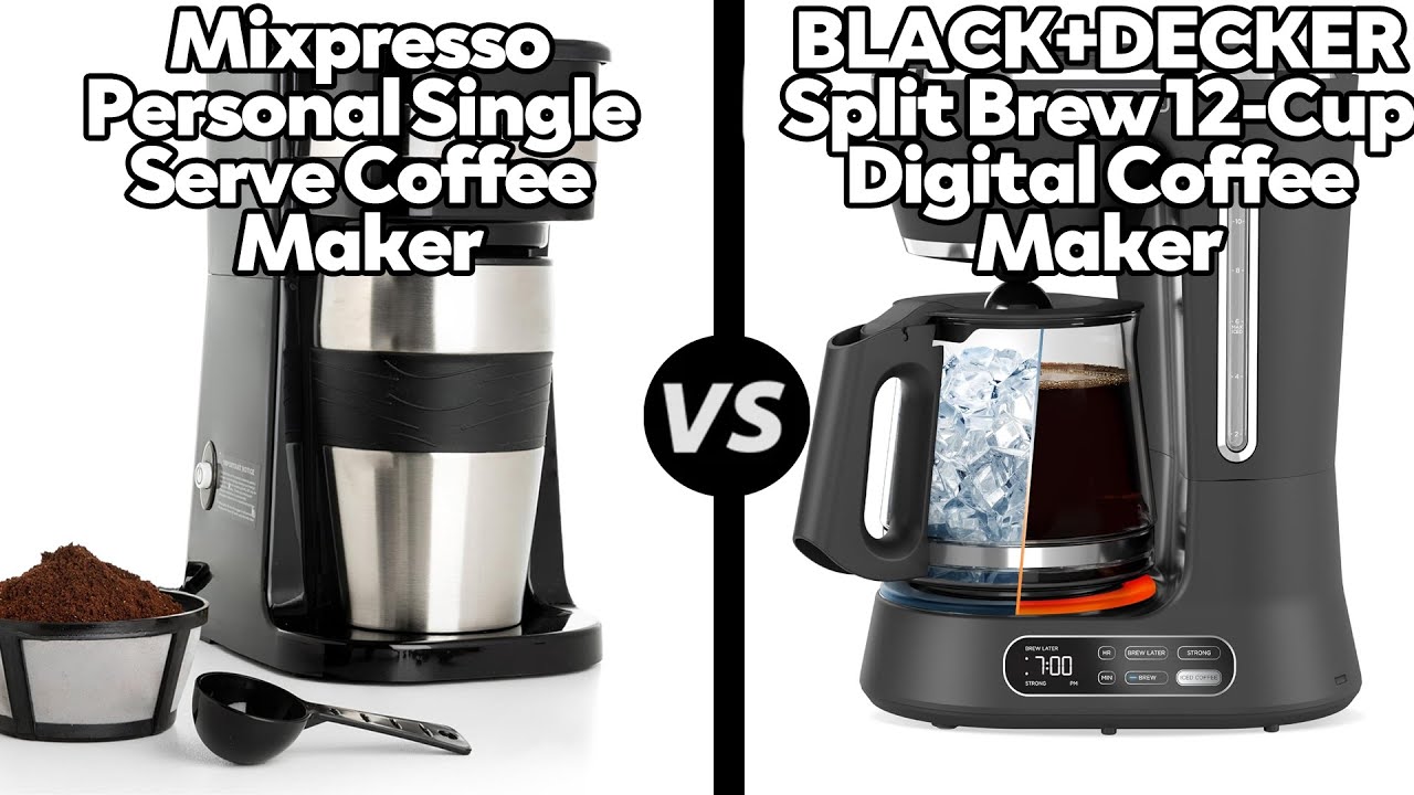 Mixpresso Personal Coffee Maker vs BLACK+DECKER Split Brew Digital ...