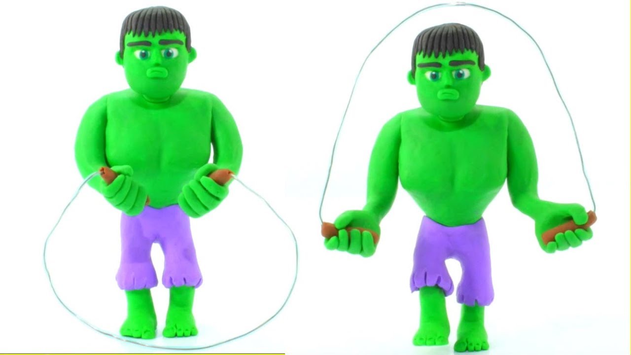 Hulk Goes To The Gym Frozen Elsa & Superhero Play Doh Cartoons - Stop ...