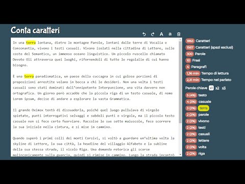 Conta caratteri e spazi, conta parole, conta lettere, frasi, paragrafi ...