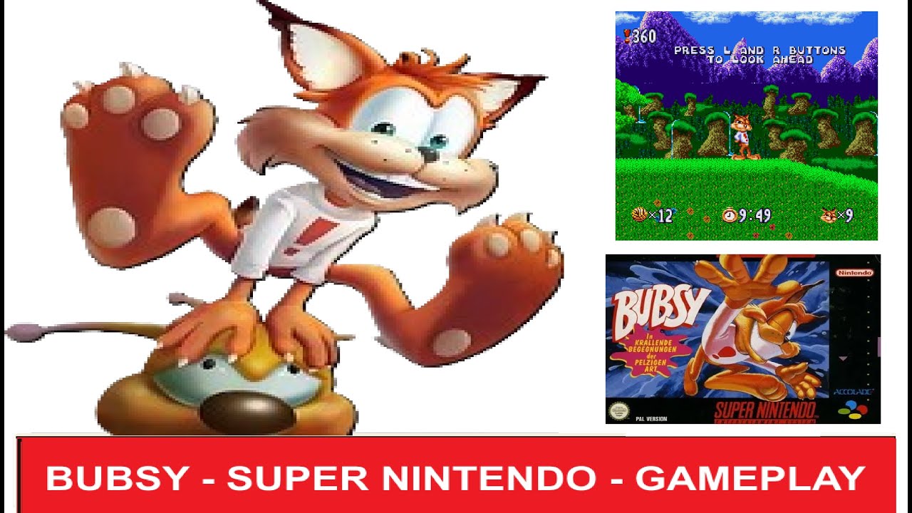 Retro 7 -Gameplay -"Bubsy in Claws Encounters of the Furred Kind" SNES ...