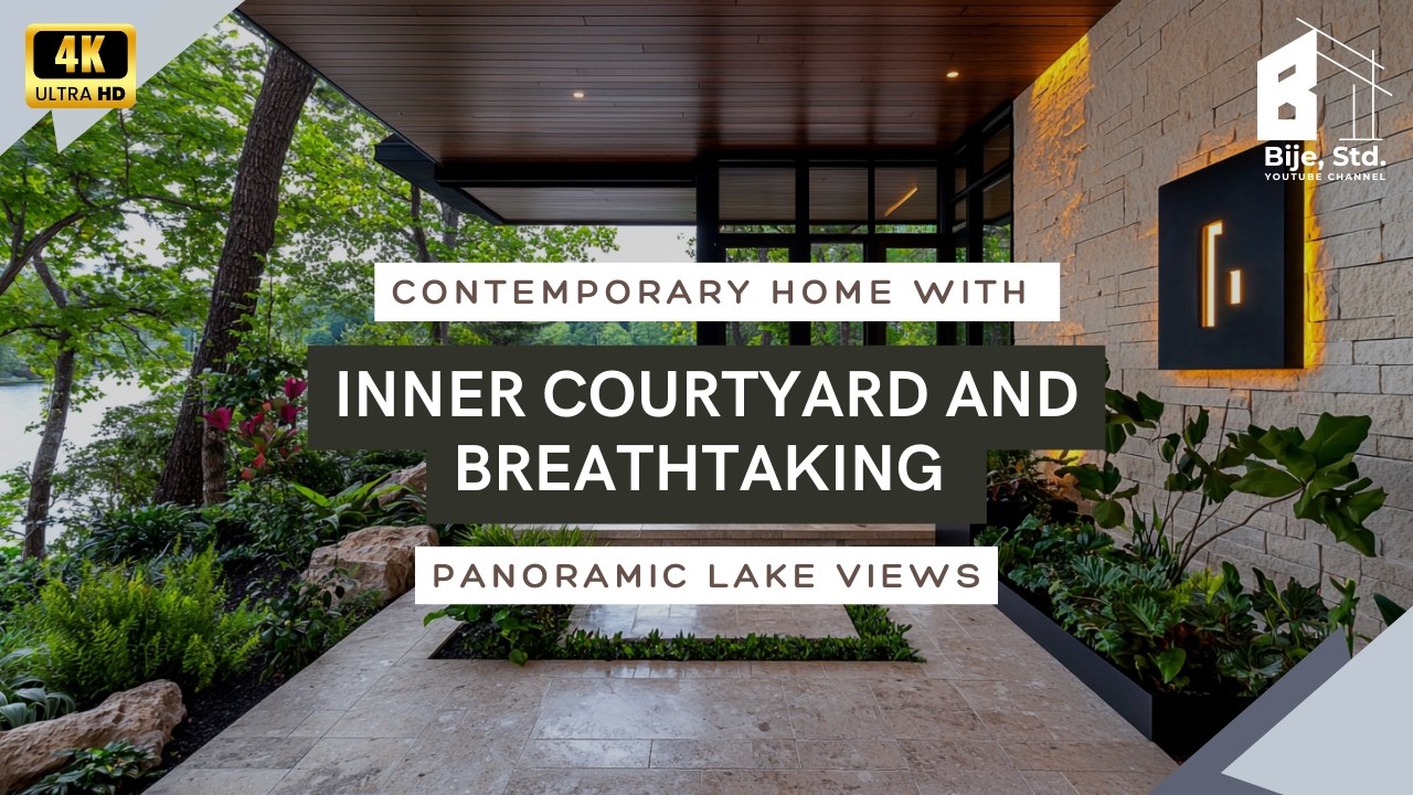 Contemporary Home with Inner Courtyard and Breathtaking Panoramic Lake ...