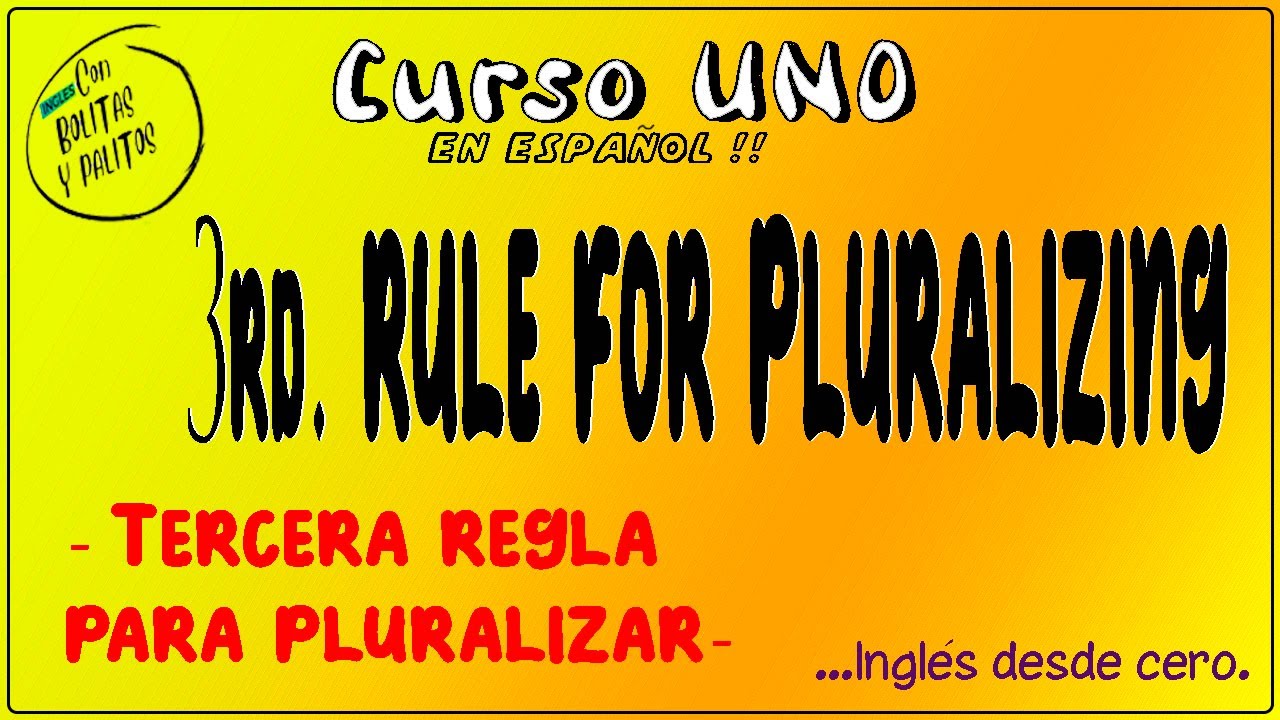 "Rules for plural" - regular plurals- (3rd. rule) (a detalle) (en ...