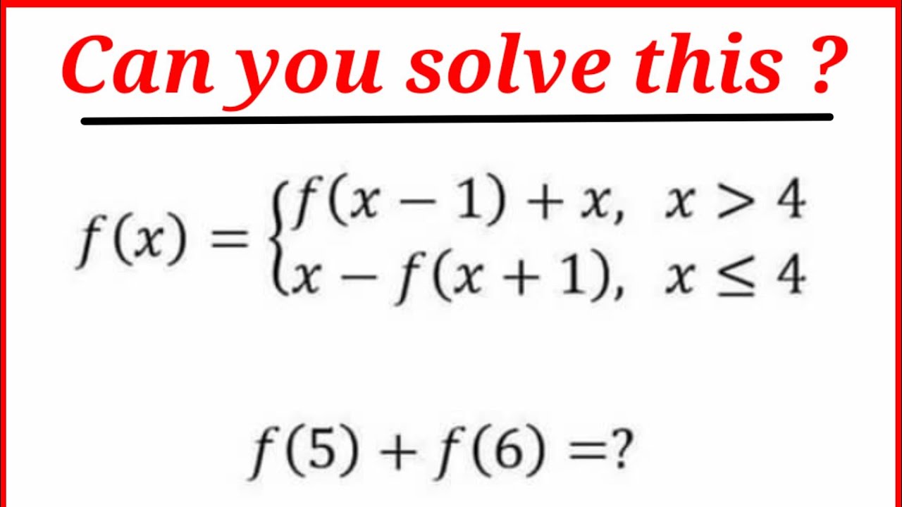 A Beautiful Function Problem/Maths Olympiad Question - YouTube