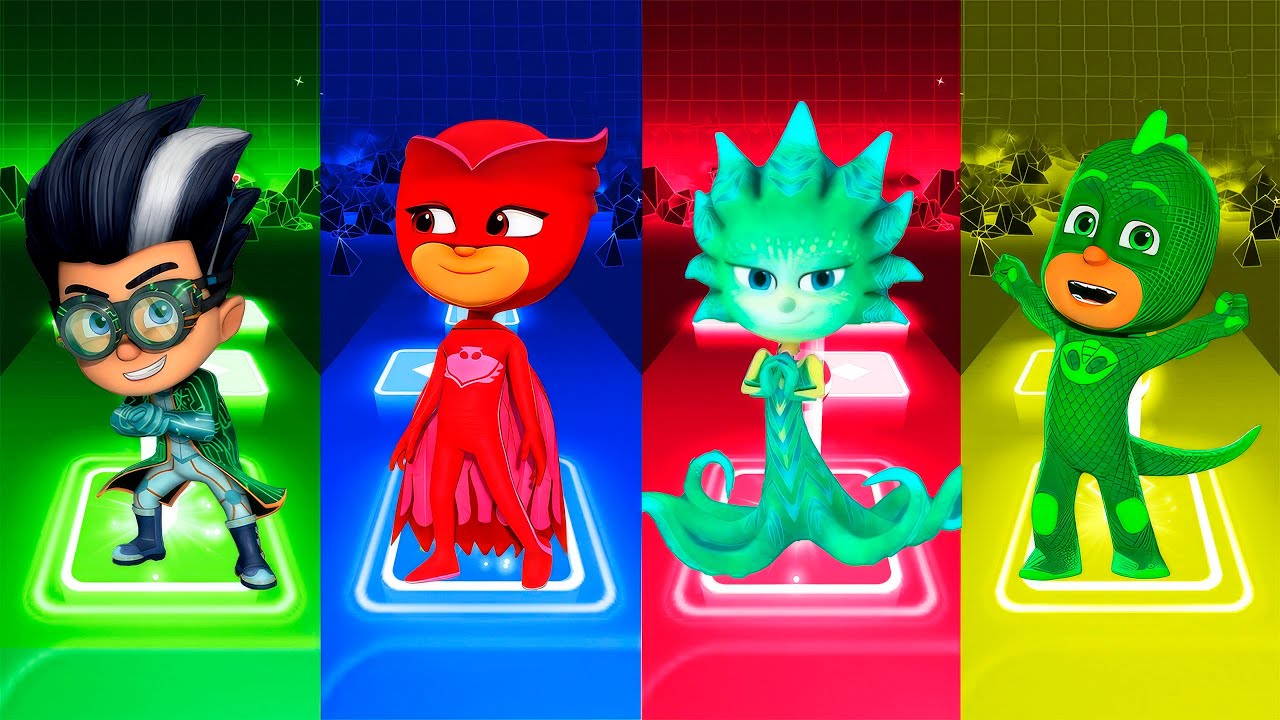 Romeo 🆚 Owlette 🆚 Octobella 🆚 Gekko - PJ Masks 🎶 Tiles Hop EDM Rush ...