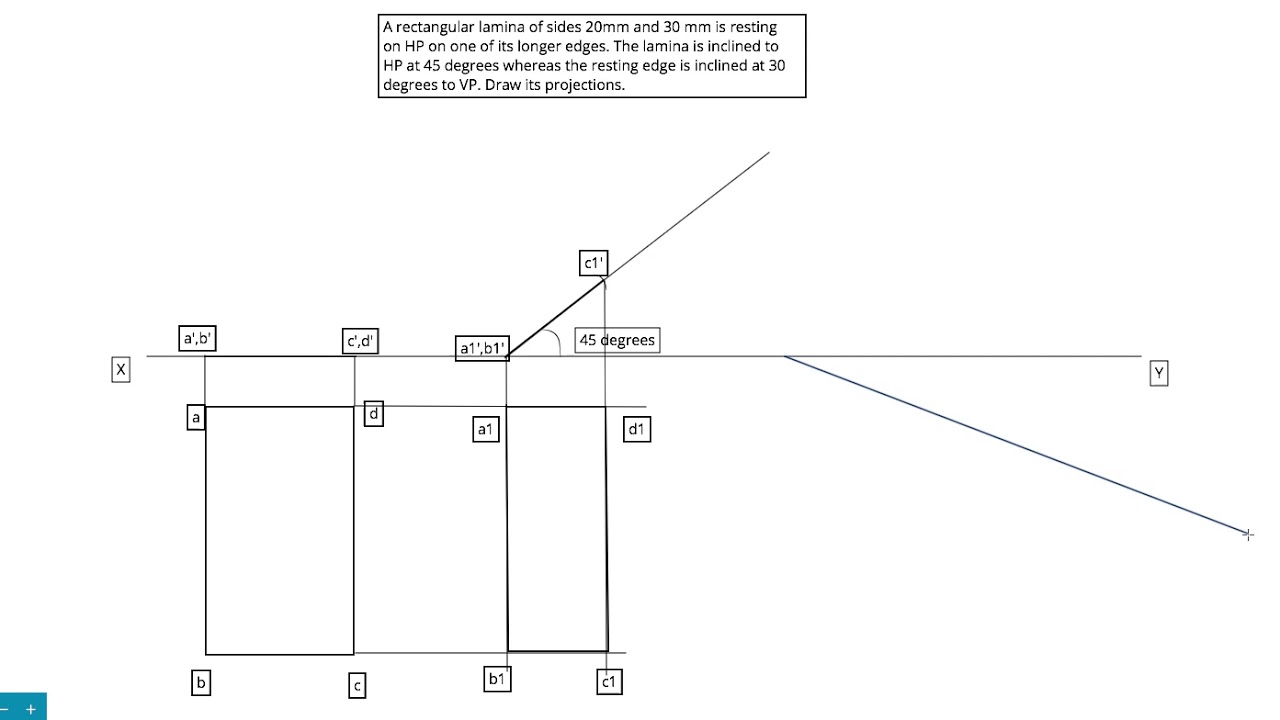 Rectangle, edge on HP, Projections of Planes, Engineering Graphics ...